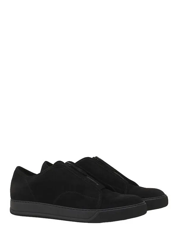 LANVIN Suede Zip Sneakers - Black/black