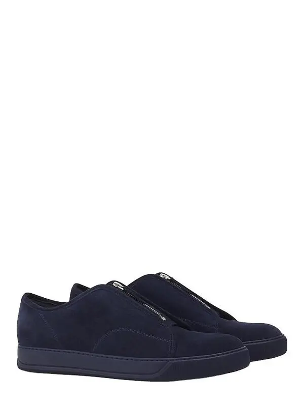 LANVIN Suede Zip Sneakers - Navy/navy