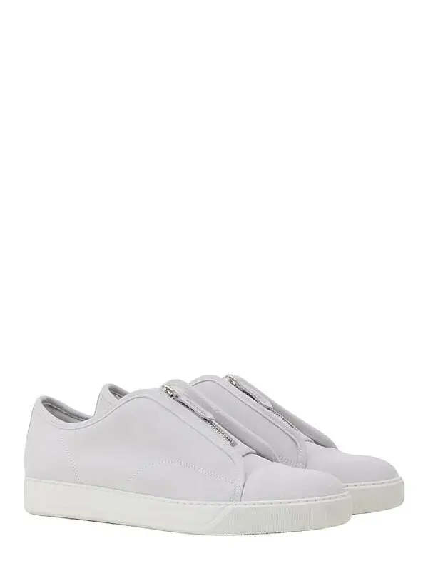 LANVIN Suede Zip Sneakers - White/white