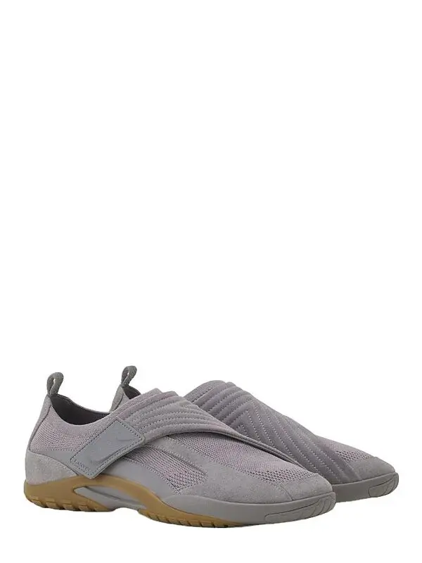 LANVIN Knit And Suede Slip-on Sneakers - Light Grey/honey