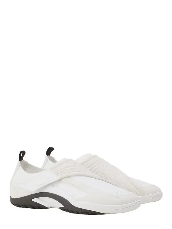 LANVIN Knit And Suede Slip-on Sneakers - White/black
