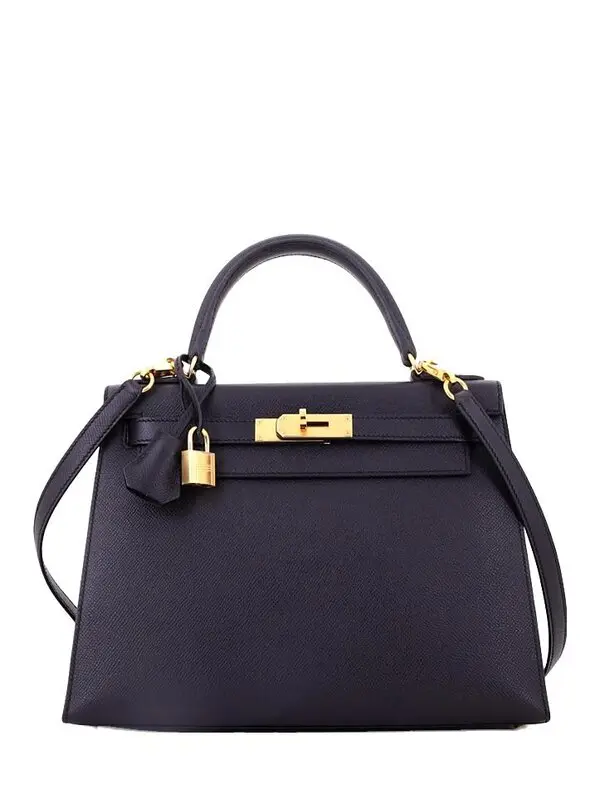 Hermès Kelly 28 Handbag Black Epsom With Gold Hardware - Noir