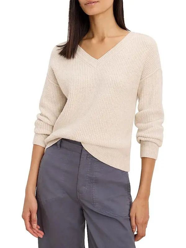 NIC+ZOE V-neck Sweater - Coconut