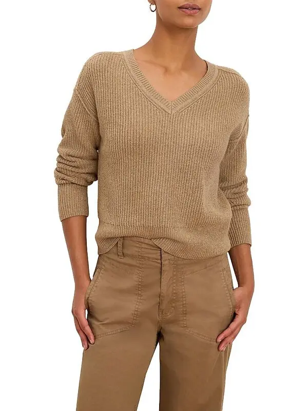 NIC+ZOE V-neck Sweater - Oak