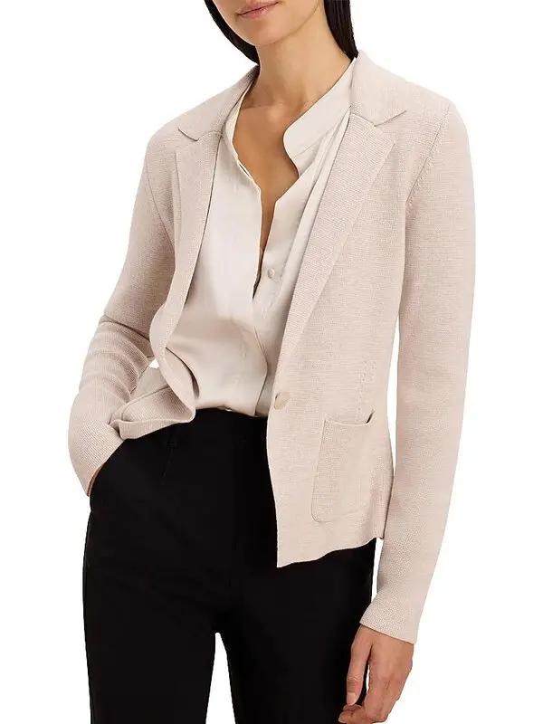NIC+ZOE Elegant Knit Tailored Blazer - Sugar Cookie