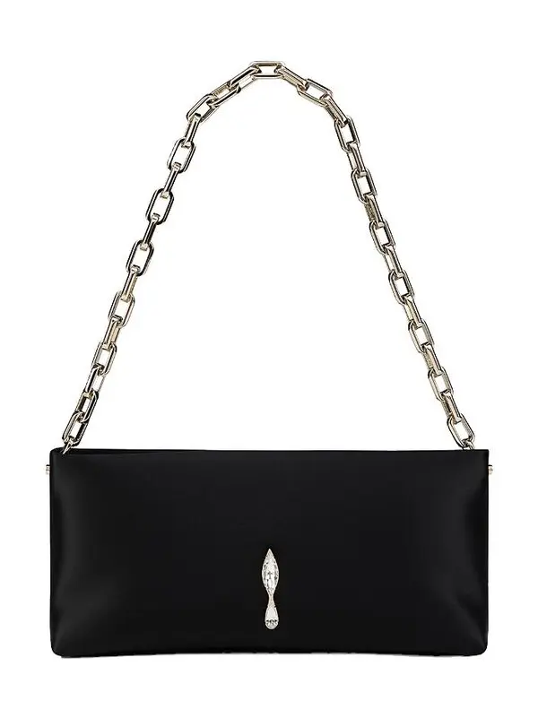 CHRISTIAN LOUBOUTIN Maykimay Clutch With Metal Chain - Black