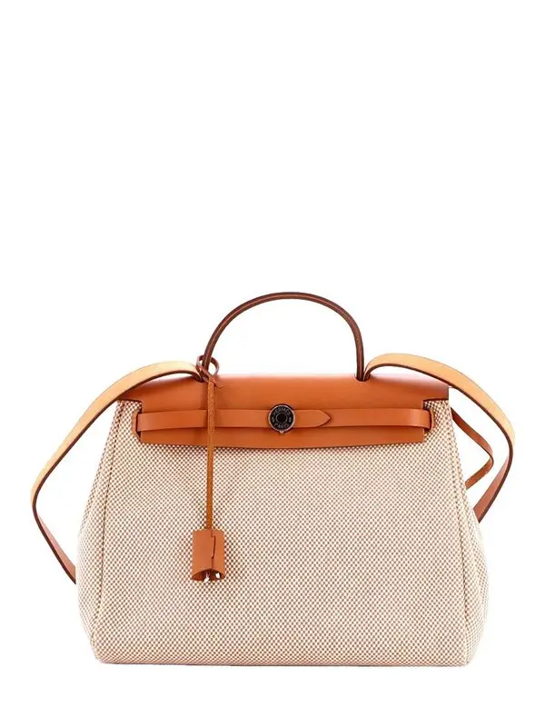 Hermès 31 Herbag Zip Criss Viking Toile And Leather - Neutral