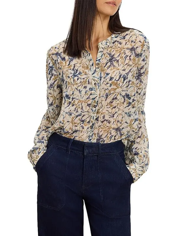 NIC+ZOE Bloomsbury Chiffon Shirt - Neutral Multi