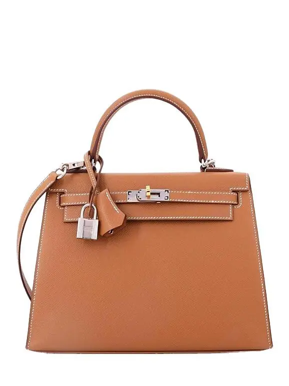 Hermès Kelly 25 Handbag Brown Epsom With Electrum Hardware - Gold