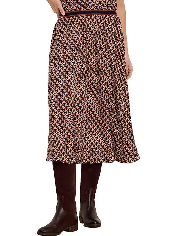 NIC+ZOE Transit Tiles Midi Skirt - Red Multi