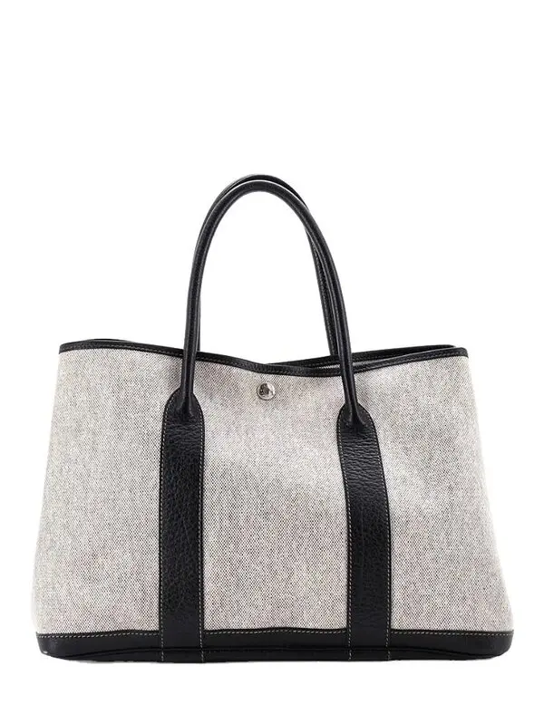 Hermès 36 Garden Party Tote Toile And Leather - Black