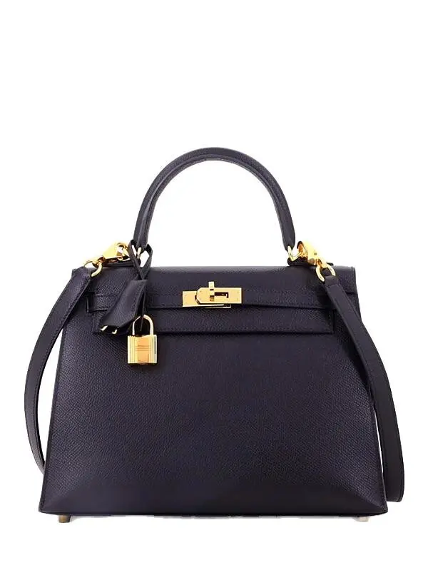 Hermès Kelly 25 Handbag Black Epsom With Gold Hardware - Noir