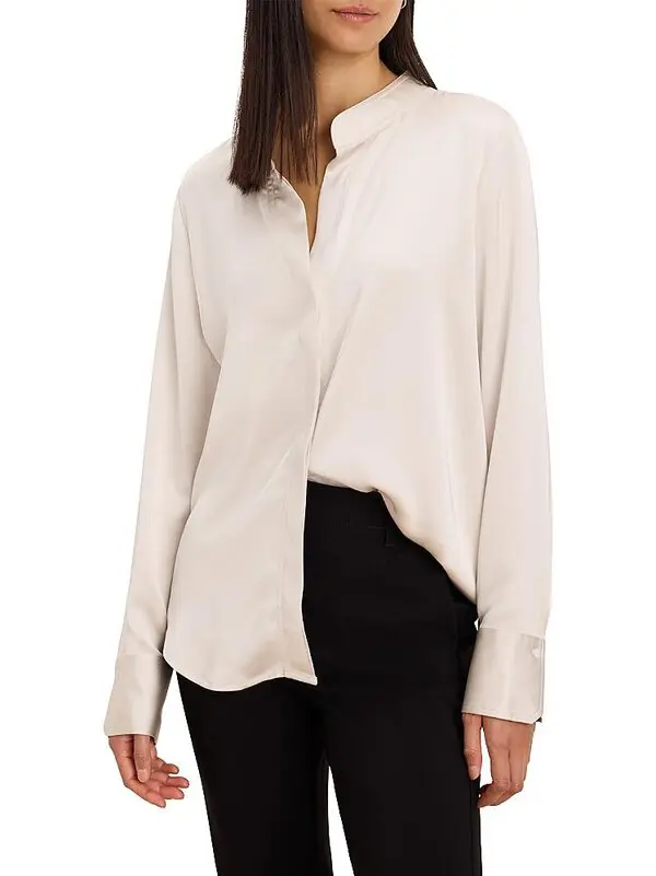 NIC+ZOE Button Front Gloss Shirt - Coconut