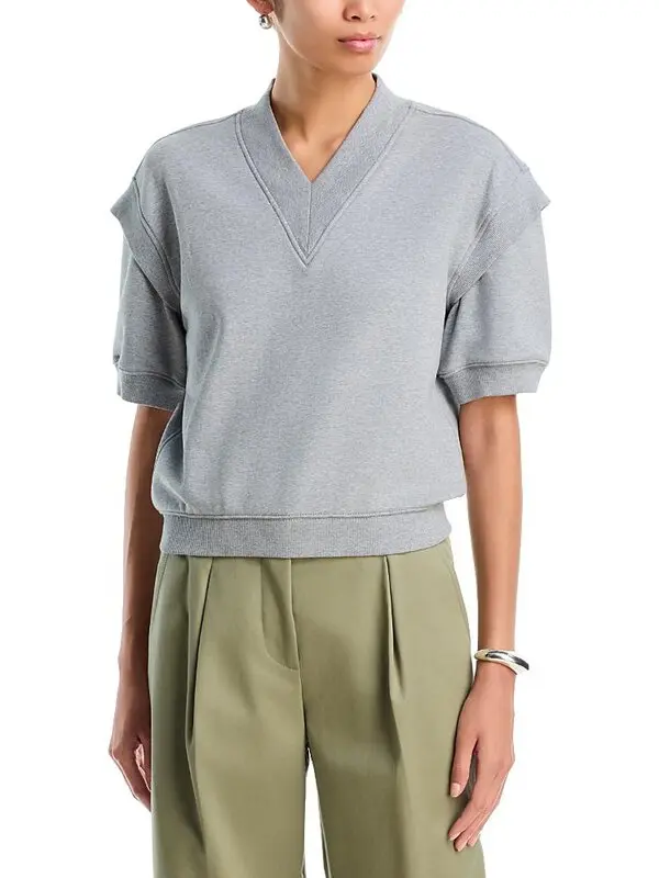 3.1 Phillip Lim Cotton Blend Sweatshirt - Light Heather Grey