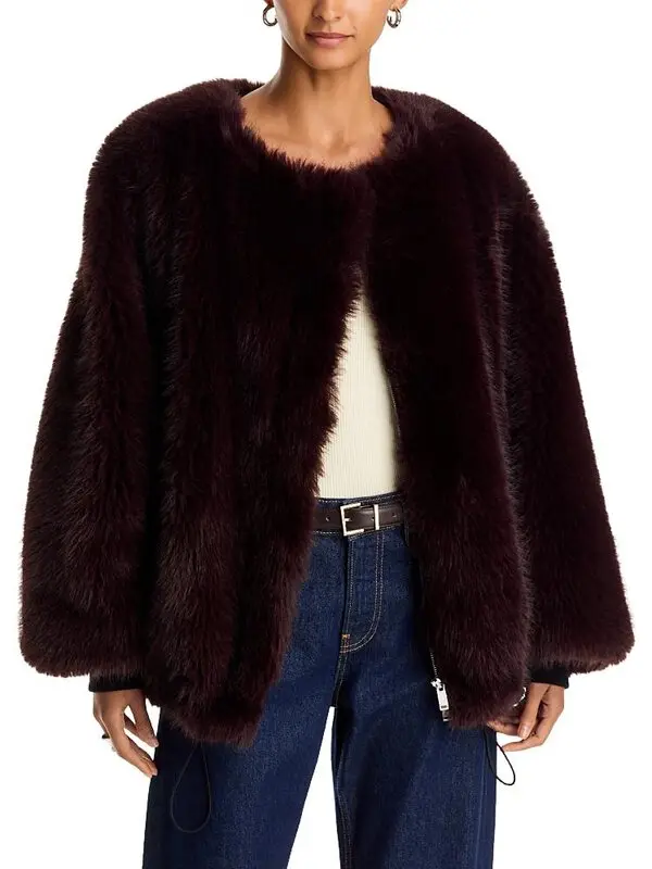 3.1 Phillip Lim Faux Fur Blouson Jacket - Espresso