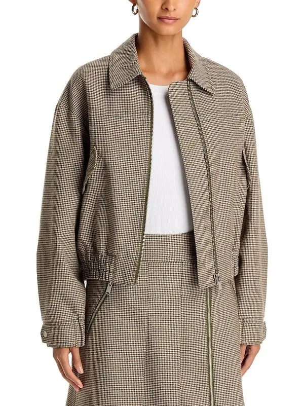 3.1 Phillip Lim Tweed Bomber Jacket - Espresso Multi