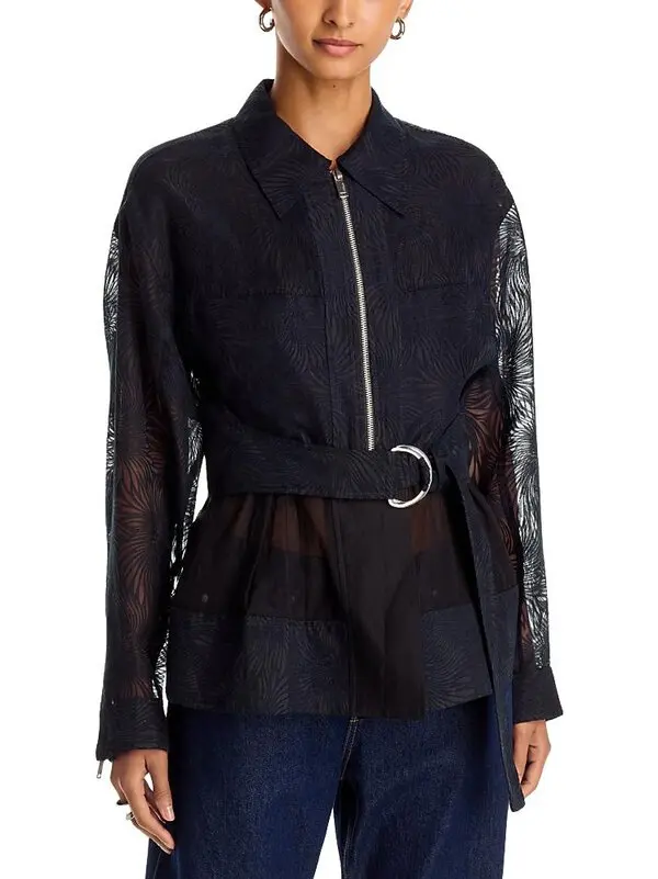 3.1 Phillip Lim Organza Fil Coupe Utility Jacket - Black