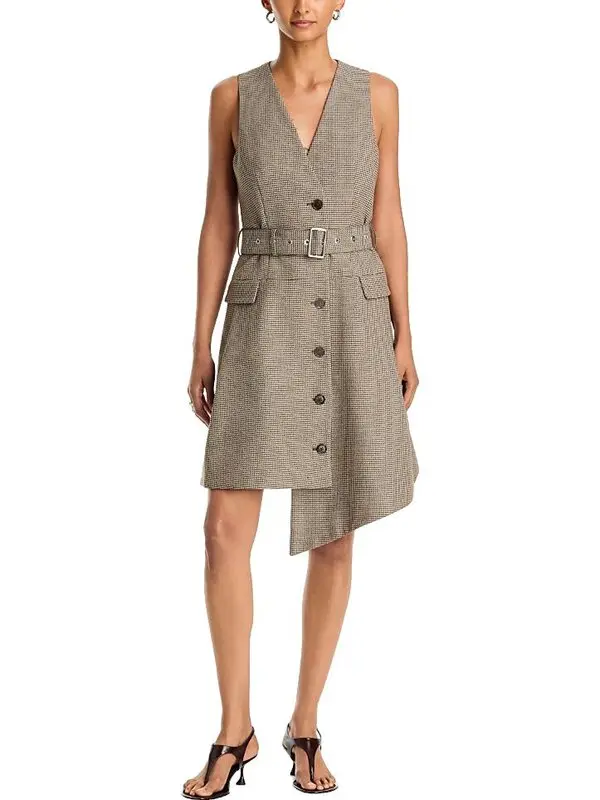 3.1 Phillip Lim Belted Tweed Dress - Sable Multi
