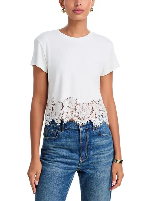 Generation Love Rib Lace Combo Tee - White