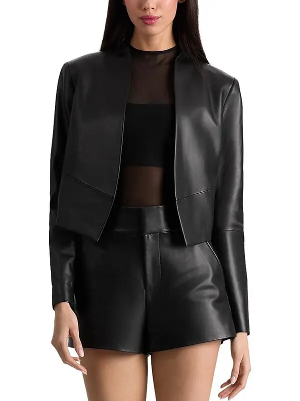 Alice + Olivia Leather Jacket - Black