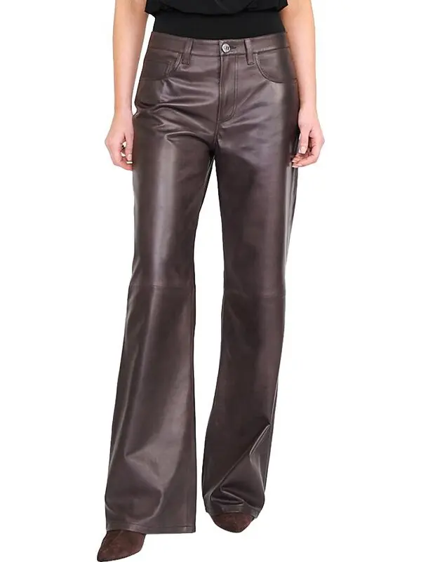 Staud Gus Leather Pants - Earth
