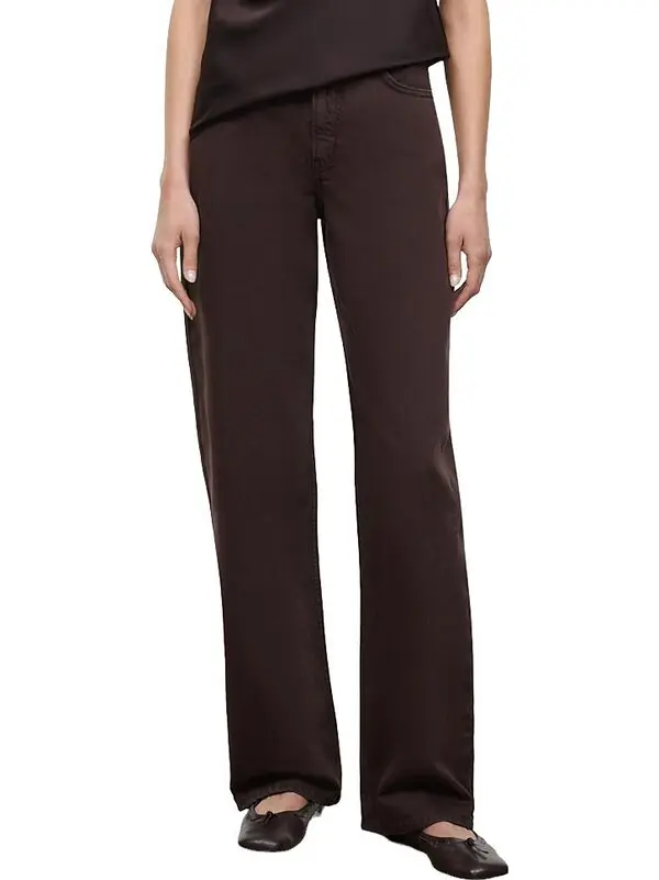 Staud Leo High Rise Straight Jeans - Earth