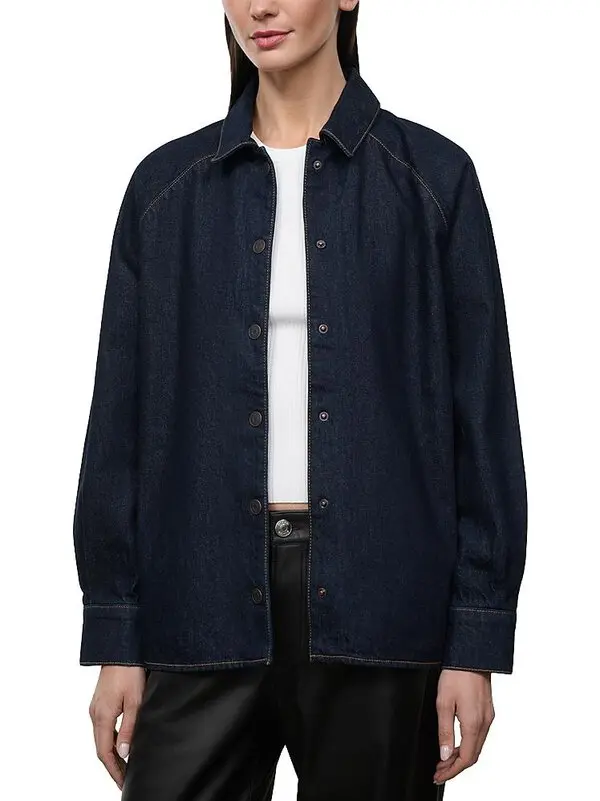 Staud Myles Denim Shirt Jacket - Indigo