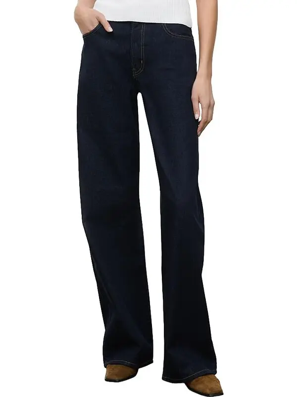 Staud Dean High Rise Straight Leg Jeans - Indigo