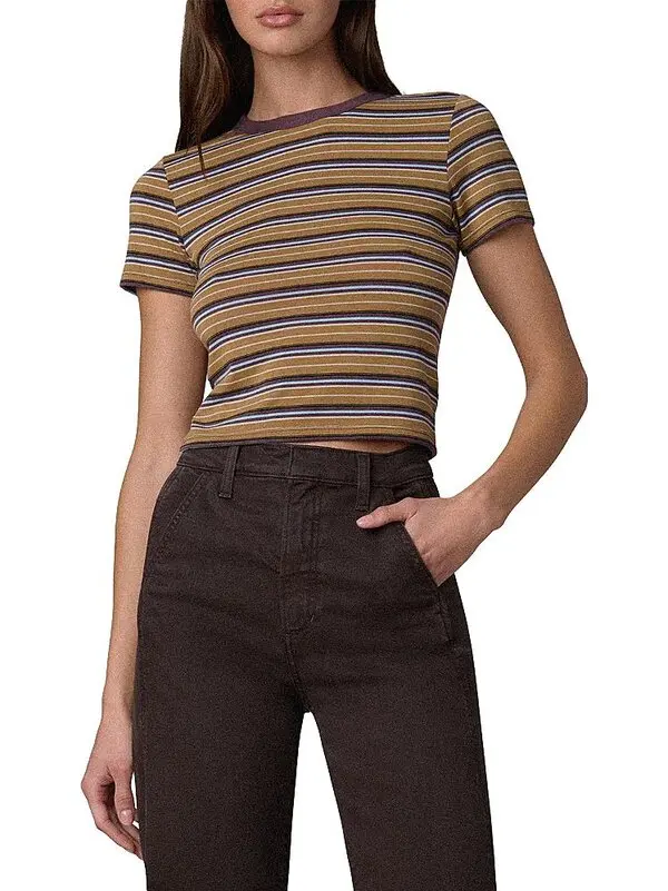 Joe's Jeans The Baby Striped Tee - Camel Multi Stripe