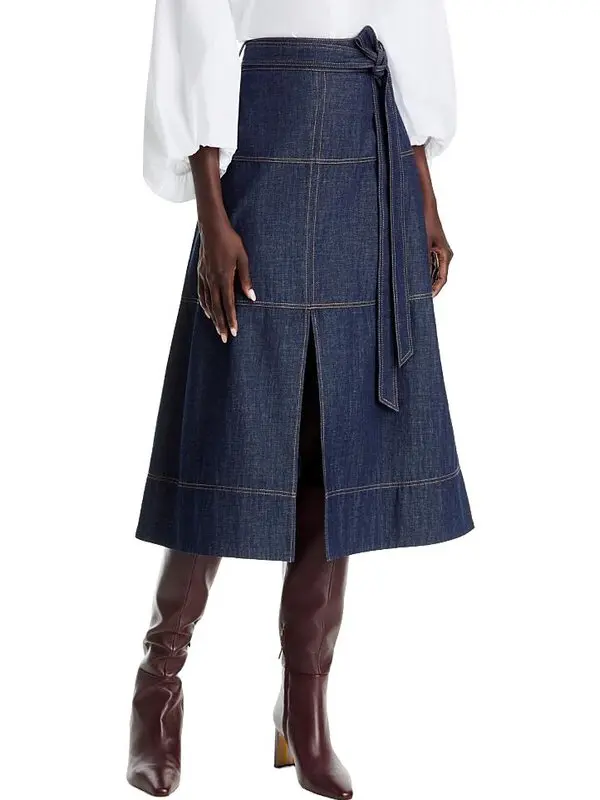 Tanya Taylor Denim Midi Skirt - Midnight Rinse