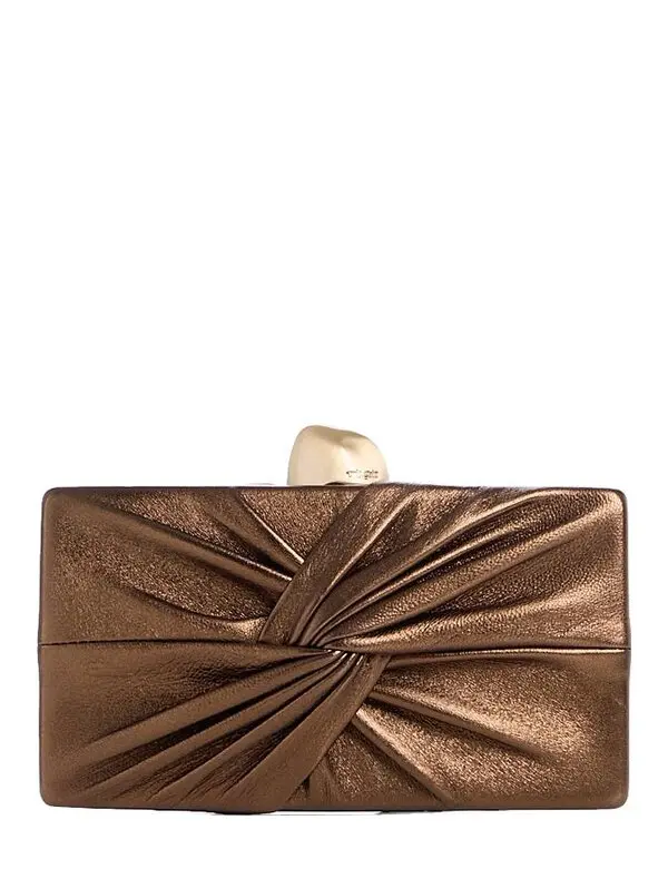 Cult Gaia Lisse Leather Clutch - Bronze
