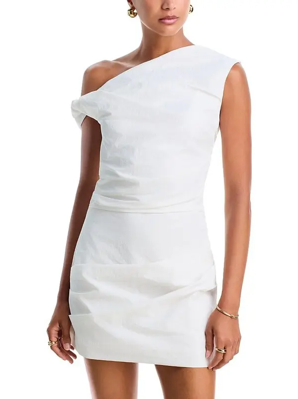 Paris Georgia Remmy One Shoulder Mini Dress - White