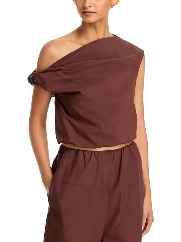 Paris Georgia Asymmetrical Neck Top - Mocha