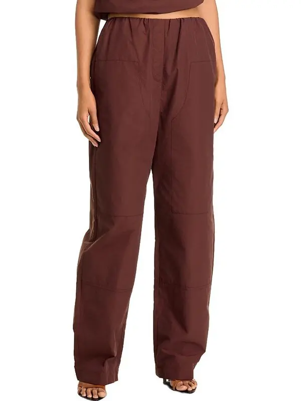 Paris Georgia Cocoon Wide Leg Track Pants - Mocha