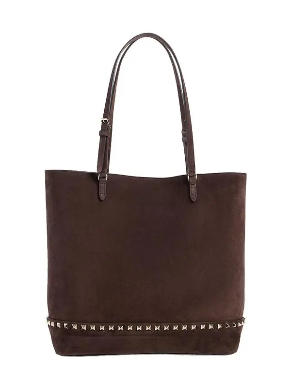 Valentino Garavani Rockstud Medium Leather Tote - Brown