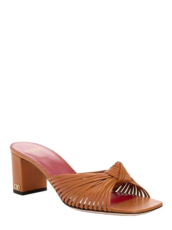 Valentino Garavani Knotted Slide Sandals - Brown