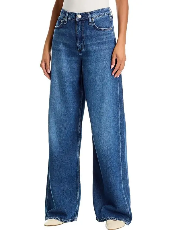 Rag & Bone Featherweight Sofie High Rise Full Length Wide Leg Jeans - Emerson