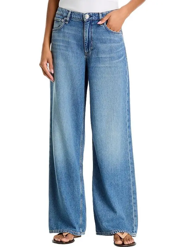 Rag & Bone Flexi Andi High Rise Full Length Wide Leg Jeans - Toni