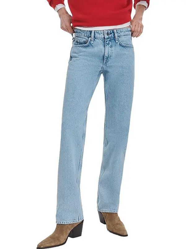 Rag & Bone Harlow Low Rise Slim Straight Jeans In Wash - May