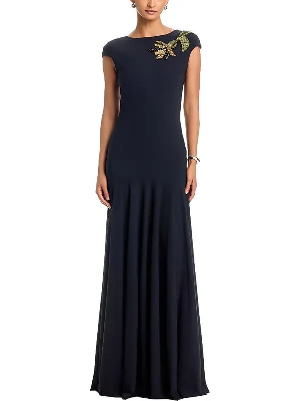 Chiara Boni La Petite Robe Isolda Embellished Gown - Black