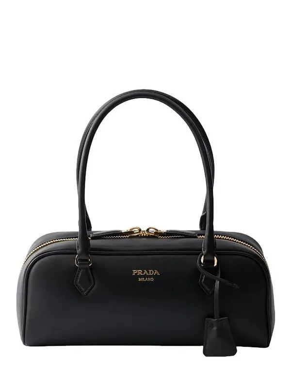 Prada Medium Leather Top-handle Bag - Black