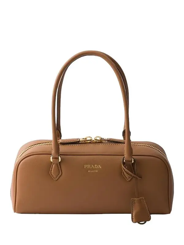 Prada Medium Leather Top-handle Bag - Brown