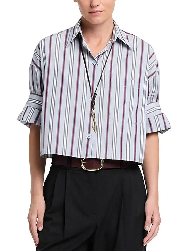 TWP Cotton Stripe Shirt - Light Grey