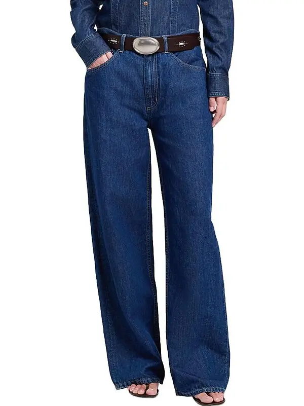 TWP Song Sung Blue Wide Leg Jeans - Dark Stone