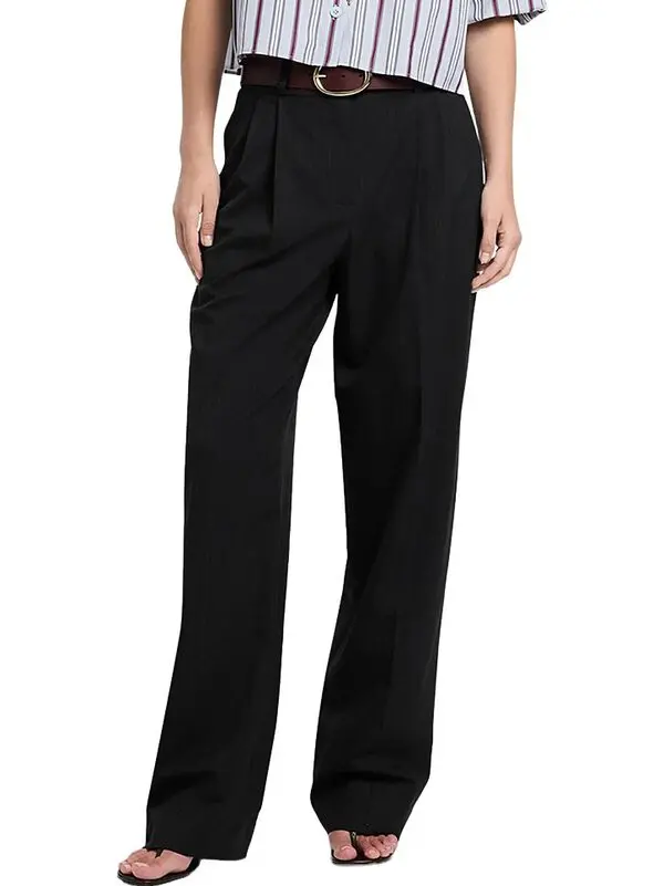 TWP Ivy Wool-blend Pleat Front Pants - Smoke