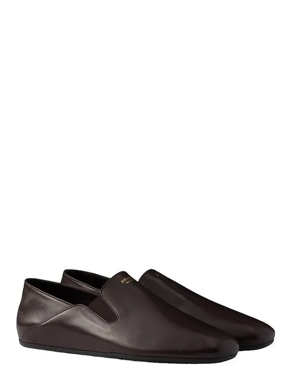 Prada Leather Loafers - Dark Brown