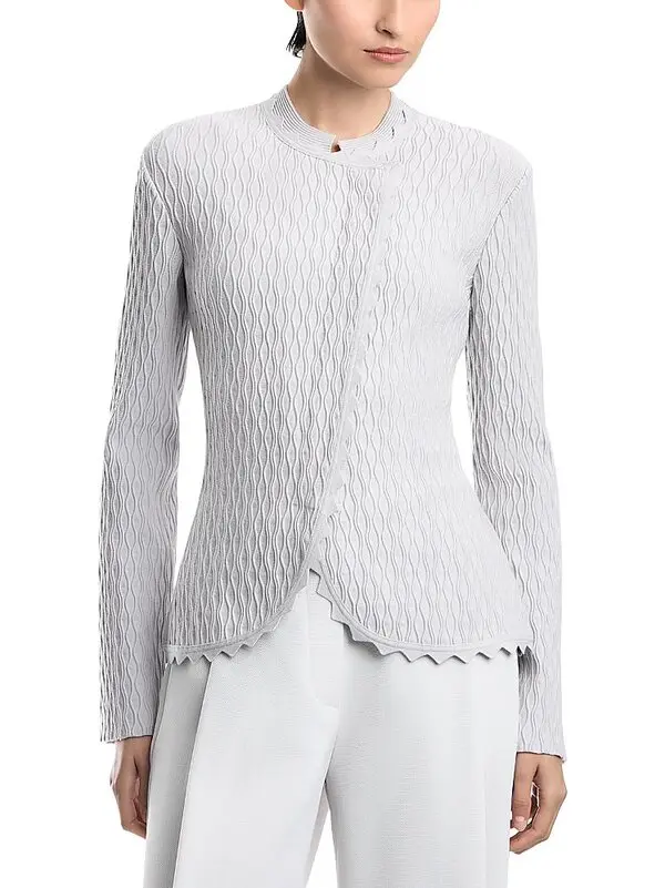 Emporio Armani Asymmetrical Zip-up Blazer - White