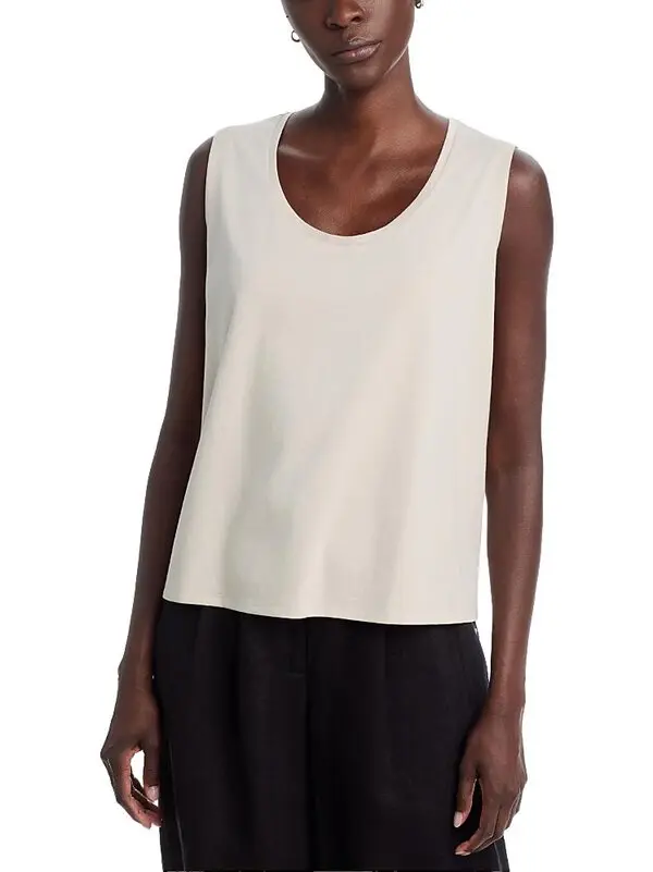 Eileen Fisher Sleeveless Cotton Top - Chalk