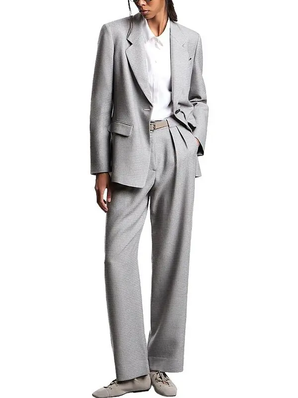 Emporio Armani Pied De Poule Checkered Blazer - Checkered Grey
