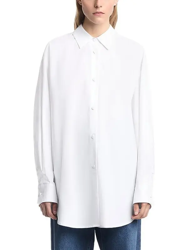 Emporio Armani Oversized Cotton Poplin Shirt - Optical White